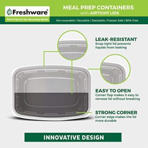 Freshware Meal Prep Containers [25 Pack] 1 Compartment Food Storage Containers with Lids, Bento Box, BPA Free, Stackable, Microwave/Dishwasher/Freezer Safe (28 oz)