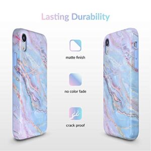 Velvet Caviar Compatible with iPhone XR Cases Marble for Girls & Women - Cute Protective Phone Case (Pink Iridescent Holographic Blue)