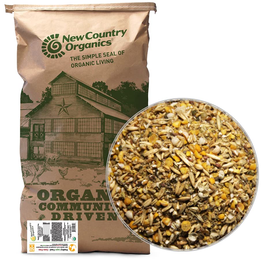 New Country Organics | Corn-Free Classic Layer Feed for Laying Hens | Corn-Free and Soy-Free | 17% Protein | Certified Organic and Non-GMO | 50 lbs