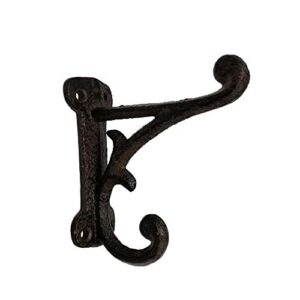 comfy hour antique and vintage collection cast iron single coat hook key hook clothes rack wall hanger - heavy duty, brown, recycled, decorative gift idea