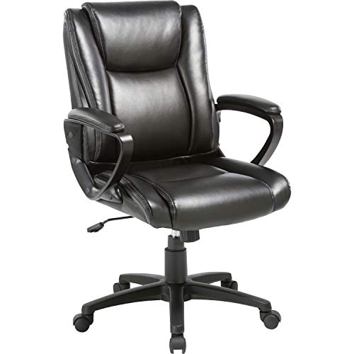 Lorell Soho High-Back Leather Chair, Black