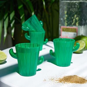 True Zoo Cactus Tequila Shot Glasses - Novelty Succulent Party Funny Cute Shot Glass Set, Unique Shooters in Green