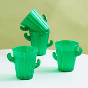 True Zoo Cactus Tequila Shot Glasses - Novelty Succulent Party Funny Cute Shot Glass Set, Unique Shooters in Green