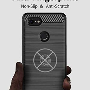 for Google Pixel 3 Case,Slim Thin Soft Skin Flexible TPU Rubber Gel Shock Absorption Anti-Scratch Lightweight Carbon Fiber Protective Cases Cover for Google Pixel 3 (Brushed Black)