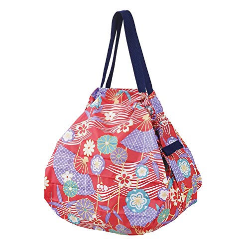 Marna S464OU Shupatto Compact Bag, M, Japanese Fan, Instantly Foldable, Eco Bag, Foldable, Durable, Japanese Pattern