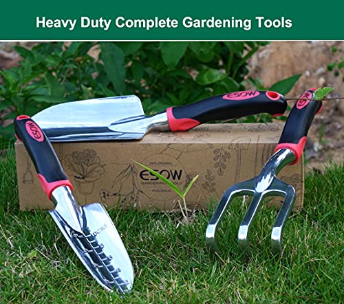 ESOW 11 Includes Hand, Transplant Trowel and Cultivator H Tool Set, 3 Piece Cast-Aluminum Heavy Duty Gardening Kit I, b