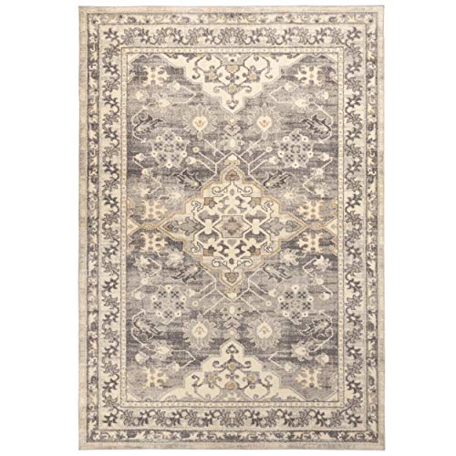 SUPERIOR Vintage Tilly Area Rug, 7' 10" x 10', Light Grey