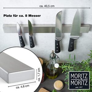 Moritz & Moritz Magnetic Knife Holder For Wall - Stainless Steel 16 Inch - Knife Magnetic Strip for Sorting Knives, Cooking Utensils and Tools - Magnetic Knife Bar