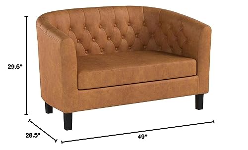 Modway Prospect Upholstered Contemporary Modern Loveseat In Tan Faux Leather