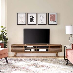 Modway Render 70" Mid-Century Modern Low Profile Media Console TV Stand, 70 Inch, Walnut Walnut