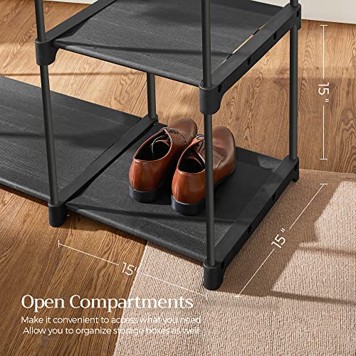 SONGMICS Portable Closet, Freestanding Closet Organizer, Clothes Rack with Shelves, Hanging Rods, Storage Organizer, for Cloakroom, Bedroom, 44.1 x 16.9 x 65 Inches, Black URYG24BK