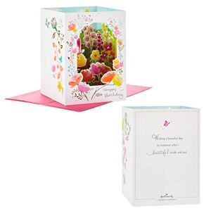 Hallmark Paper Wonder Displayable Pop Up Birthday Card for Her (Beautiful Butterflies and Flowers)