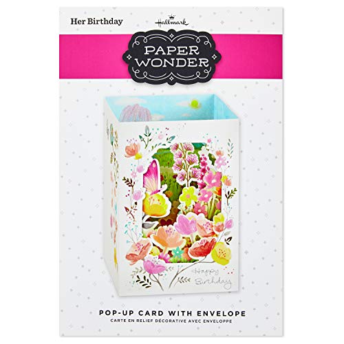 Hallmark Paper Wonder Displayable Pop Up Birthday Card for Her (Beautiful Butterflies and Flowers)