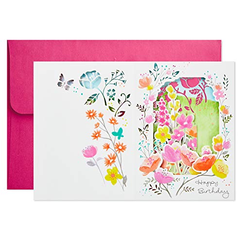 Hallmark Paper Wonder Displayable Pop Up Birthday Card for Her (Beautiful Butterflies and Flowers)