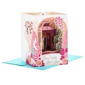 hallmark paper wonder displayable pop up wedding card (have, hold, love, last)