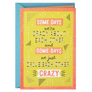 hallmark funny love card, crazy (romantic valentines day card, anniversary card or birthday card)