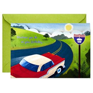 Hallmark Paper Wonder Displayable Pop Up Birthday Card (Classic Car)