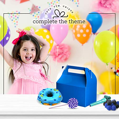 Hammont Party Favors Paper Treat Boxes (10 Pack) Blue Colored Paper Containers & Boxes Treat Container Cookie Boxes Cute Designs Perfect for Parties and Celebrations 6.25" x 3.75" x 3.5"