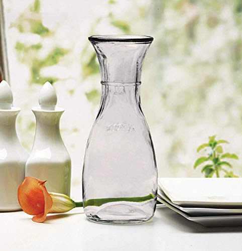 Circleware Clear Carafe Drink Pitcher New Fun Party Entertainment Home and Kitchen Beverage for Water, Juice, Beer, Punch, Iced Tea, Kombucha, Cold Drinks & Gifts, 34 oz, Glass