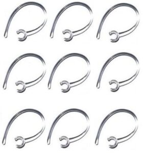 tricon universal small clamp bluetooth ear hook loop clip replacement - set of 9 clear