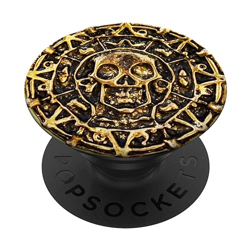 Aztec Coin Azteck Gold Necklace Gift For Real Pirates Of Sea PopSockets PopGrip: Swappable Grip for Phones & Tablets PopSockets Standard PopGrip