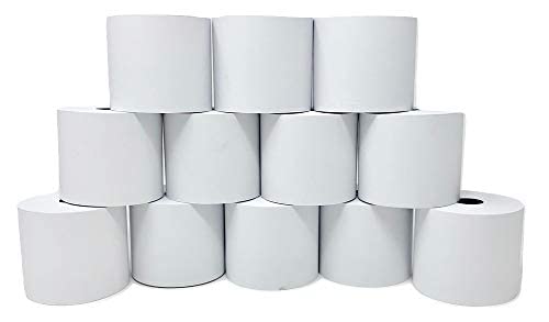 Monroe Systems for Business 15 Pound Bond Paper Rolls, Single Ply, 2 1/4" x150' for Cash Registers, Printing Calculators, Adding Machines and more! (12-Pack)