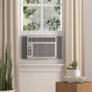 Amazon Basics Window Mounted Air Conditioner with Mechanical Control Cools 150 Square Feet, 5000 BTU, AC Unit, White