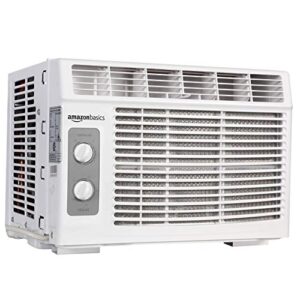 amazon basics window mounted air conditioner with mechanical control cools 150 square feet, 5000 btu, ac unit, white