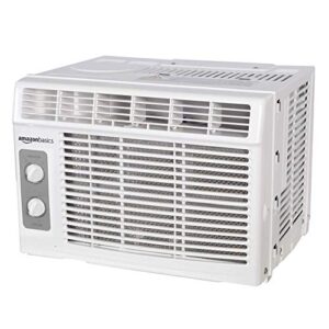 Amazon Basics Window Mounted Air Conditioner with Mechanical Control Cools 150 Square Feet, 5000 BTU, AC Unit, White