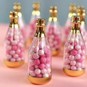 kate aspen 18187gd metallic champagne bottle container (set of 12) diy favor, one size, clear, gold