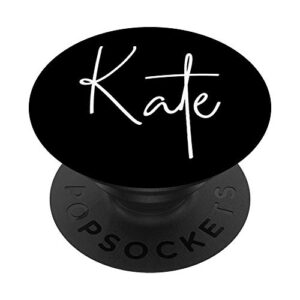 kate name white on black - kate popsockets popgrip: swappable grip for phones & tablets