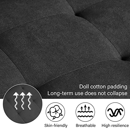 AODAILIHB 57" Loveseat Sofa Couches for Living Room Mid Century Modern Comfy Couch Soft Cloth Tufted Cushion Love Seats Sofa Small Spaces,Bedroom,Apartment,Office,Studio,Gray