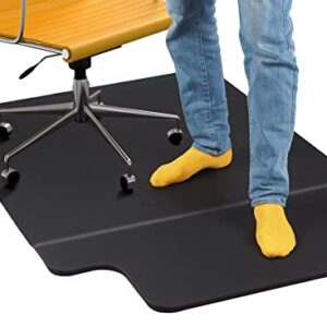 Office Chair Mat with Anti Fatigue Cushioned Foam - Chair Mat for Hardwood Floor with Foot Rest Under Desk - 2 in 1 Chairmat Standing Desk Anti-Fatigue Comfort Mat for Hard Floor - Size 54”x 36”