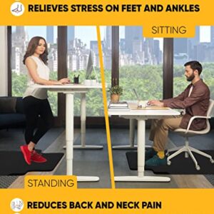 Office Chair Mat with Anti Fatigue Cushioned Foam - Chair Mat for Hardwood Floor with Foot Rest Under Desk - 2 in 1 Chairmat Standing Desk Anti-Fatigue Comfort Mat for Hard Floor - Size 54”x 36”