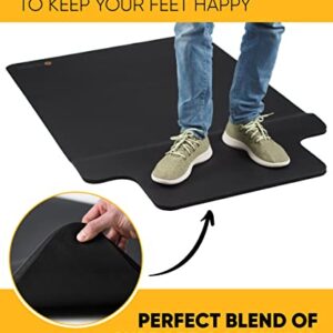 Office Chair Mat with Anti Fatigue Cushioned Foam - Chair Mat for Hardwood Floor with Foot Rest Under Desk - 2 in 1 Chairmat Standing Desk Anti-Fatigue Comfort Mat for Hard Floor - Size 54”x 36”