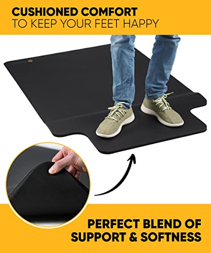 Office Chair Mat with Anti Fatigue Cushioned Foam - Chair Mat for Hardwood Floor with Foot Rest Under Desk - 2 in 1 Chairmat Standing Desk Anti-Fatigue Comfort Mat for Hard Floor - Size 54”x 36”