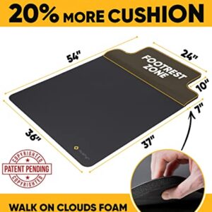 Office Chair Mat with Anti Fatigue Cushioned Foam - Chair Mat for Hardwood Floor with Foot Rest Under Desk - 2 in 1 Chairmat Standing Desk Anti-Fatigue Comfort Mat for Hard Floor - Size 54”x 36”