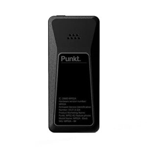 Punkt. MP02 New Generation 4G LTE Minimalist Mobile Phone, Unlocked, Nano-SIM, Wi-Fi Hotspot, Digital Security, 2GB RAM+16GB Storage, 1280 mAh Battery, Multiband – Black