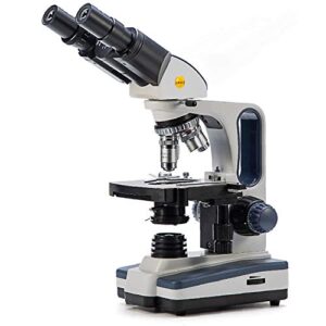 swift sw350b 40x-2500x magnification, siedentopf binocular head, research-grade compound lab microscope with wide-field 10x and 25x eyepieces, mechanical stage, abbe condenser (sw350b)