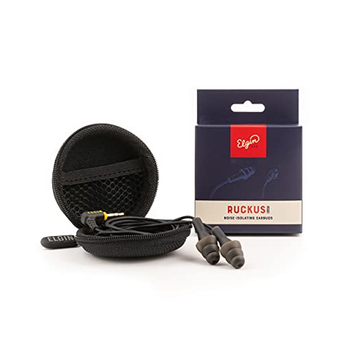 Elgin Ruckus Earplug Earbuds | OSHA Compliant Noise Reduction in-Ear Headphones : Isolating Ear Plug Earphones