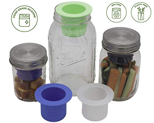 Divider Cup by Mason Jar Lifestyle - For Salads, Dips, and Snacks. Plastic Free Bento Lunch Container(Frost, Wide Mouth)