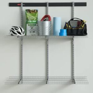 Rubbermaid Alloy Steel Fasttrack Extension Kit for Garage, Shelves, 2091173, 16-Piece, Black