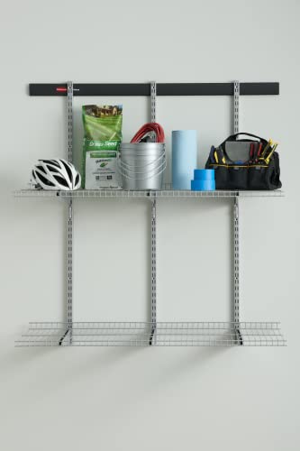 Rubbermaid Alloy Steel Fasttrack Extension Kit for Garage, Shelves, 2091173, 16-Piece, Black