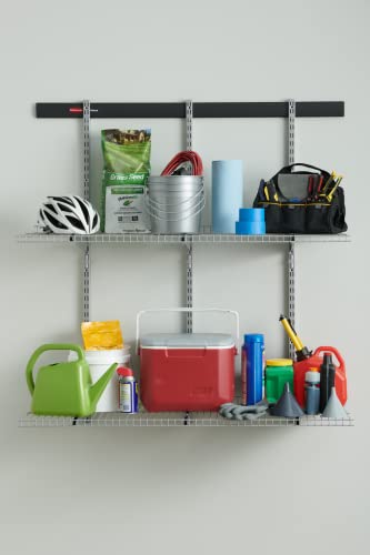 Rubbermaid Alloy Steel Fasttrack Extension Kit for Garage, Shelves, 2091173, 16-Piece, Black