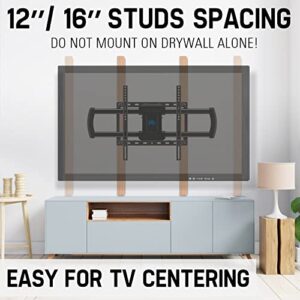 Mounting Dream TV Mount for Most 42-75 inch Flat Screen TVs Up to 100 lbs, Full Motion TV Wall Mount with Swivel Articulating 6 Arms, TV Wall Mounts Fit 12'', 16” Wood Studs, Max VESA 600x400mm