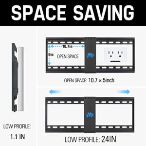 Mounting Dream Fixed TV Wall Mount TV Bracket for 42-70 inch TVs, Low Profile TV Mount with Height Adjustable Holds up to 132 lbs, Max VESA 600 x 400mm, TV Mounts Fit 16'' / 18'' / 24'' Wood Studs