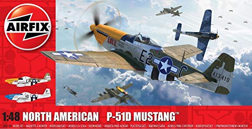 Airfix A05138 North American P51-D Mustang (Filletless Tails), Assorted