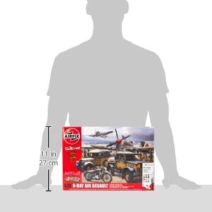 Airfix D-Day Air Assault 1:72 WWII Military Diorama Plastic Model Gift Set A50157A, Multi