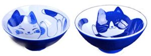 minorutouki cat design"nekochigura" rice bowl mike & hachiware small size 2 pattern set φ4.6×h2.4in 6.63oz made in japan