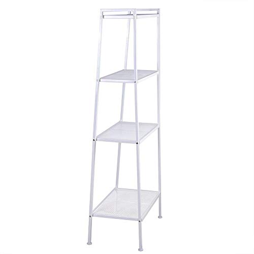 Goujxcy 4 Tier Bookshelf,Wall Bookshelves Leaning Ladder Bookshelf Metal Book Rack Narrow Shelving Unit Entryway Cabinet Organizer Display Home Furniture